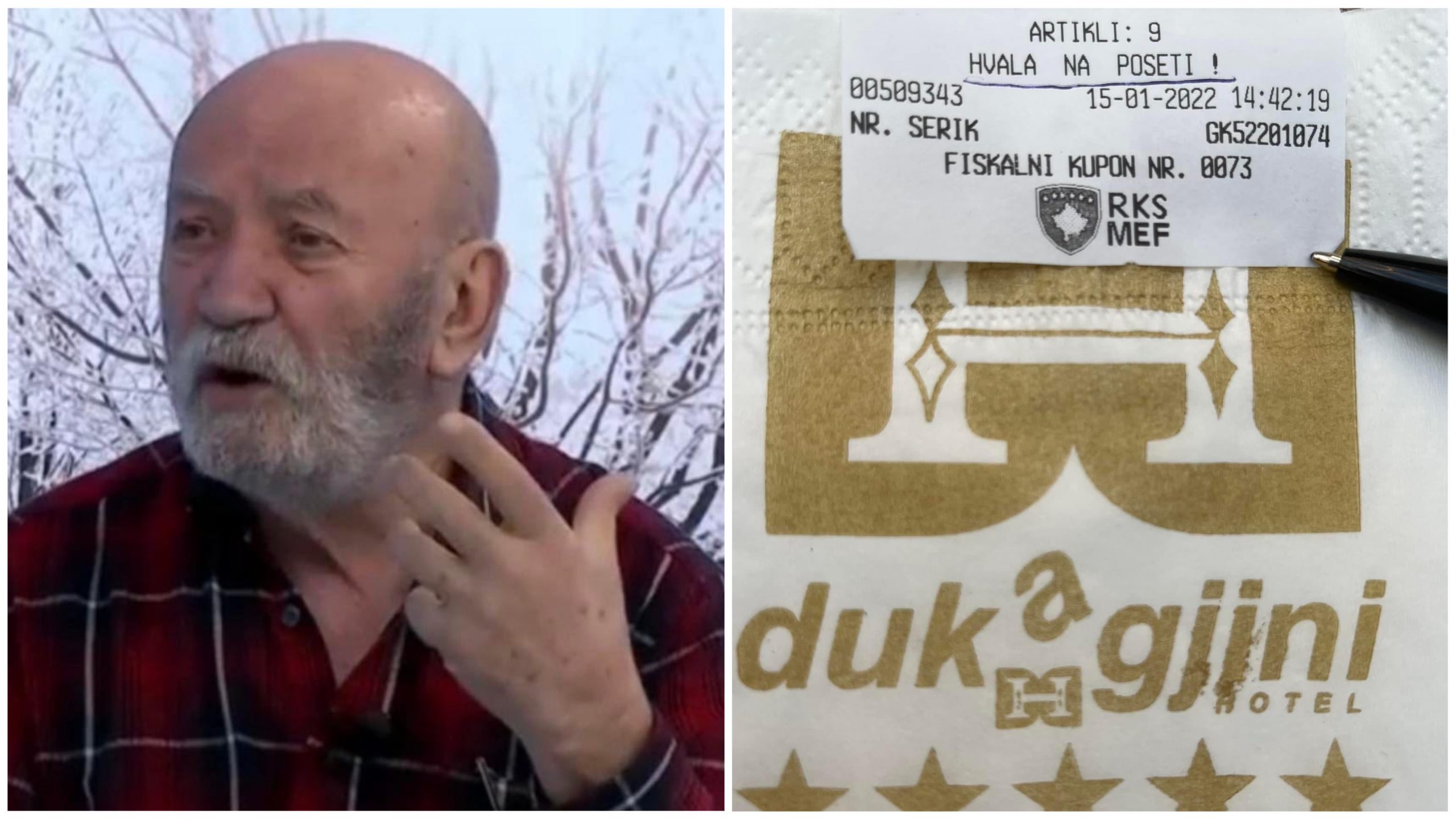 Midis Peje, Çun Lajçit i servohet kafeja me kupon fiskal në gjuhën ...